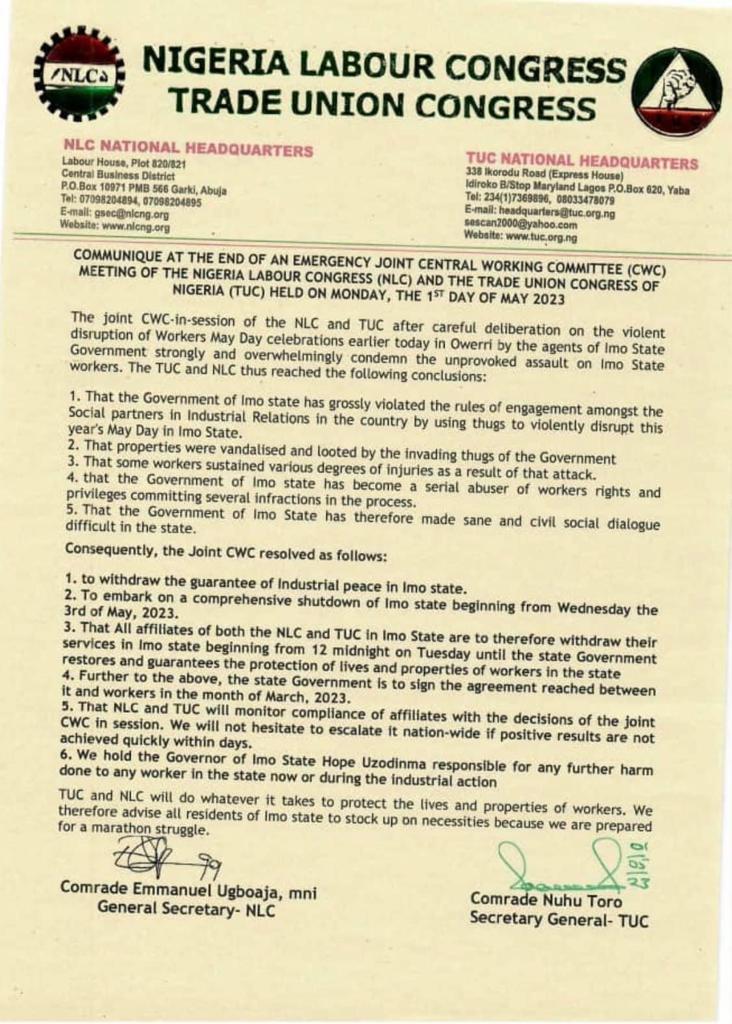 NLC, TUC National direct Civil Servants to embark on indefinite strike - Daily Newscraft